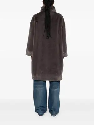 Herno High-neck Faux-fur Coat - Gray