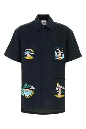 Casablanca Midnight Viscose Blend Shirt - Blue