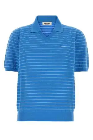 Miu Miu Embroidered Cotton Polo Shirt - Multicolor