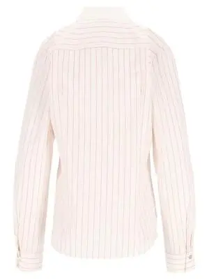FORTE_FORTE Striped Cotton Shirt With French Collar - Multicolor