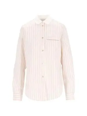 FORTE_FORTE Striped Cotton Shirt With French Collar - Multicolor