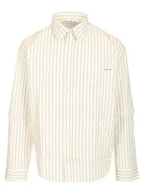 Acne Studios Striped Poplin Shirt - White