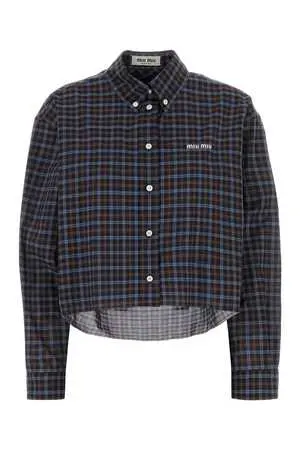 Miu Miu Embroidered Cotton Shirt - Multicolor