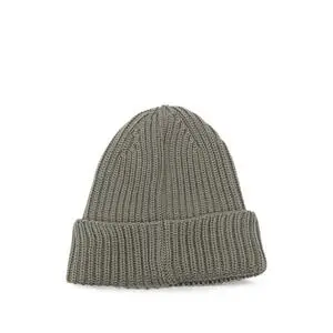 C.P. COMPANY Ribbed Knit Beanie With Goggle Detail - Green