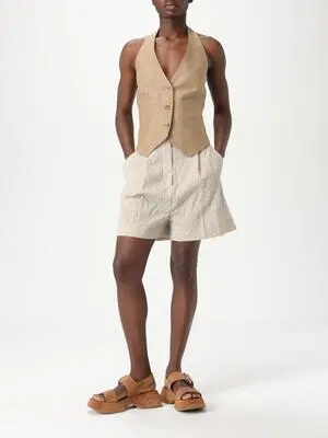 Max Mara Textured High-waisted Shorts - Cream