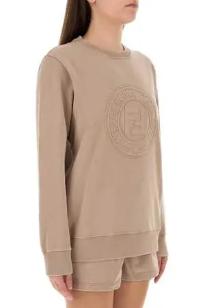 Fendi Cappuccino Cotton Oversize Sweatshirt