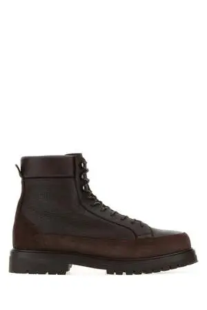 Brunello Cucinelli Leather And Suede Ankle Boots - Brown