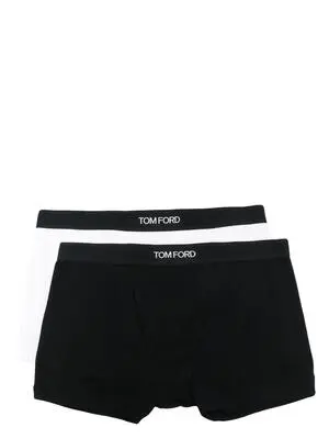 TOM FORD Tom Ford Men Set Of 2 Logo-Waistband Cotton Boxer Briefs Multicolor