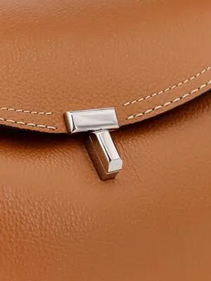 TOTEME Hammered Leather Handbag - Tan