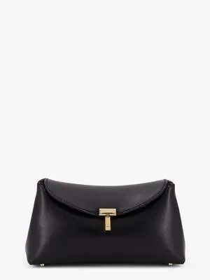 TOTEME Mini T-lock Leather Clutch - Black