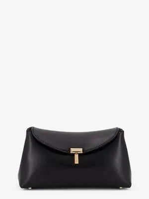 TOTEME Mini T-lock Leather Clutch - Black