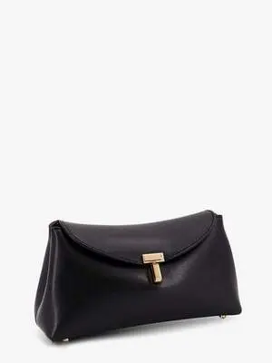 TOTEME Mini T-lock Leather Clutch - Black