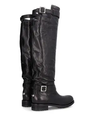 JIMMY CHOO Biker Knee Boots - Black