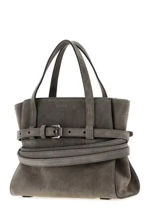 Moschino Grey Suede Tie Me Handbag - Gray