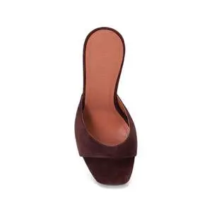 Amina Muaddi Velvet Open Toe Mules - Blue
