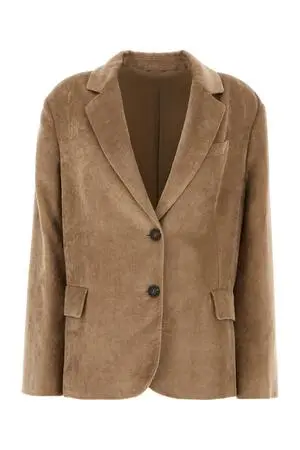 Brunello Cucinelli Cappuccino Velvet Blazer - Brown