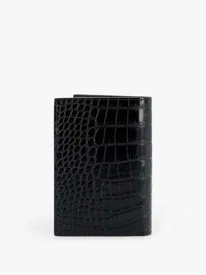 TOM FORD Leather Wallet With Crocodile Print