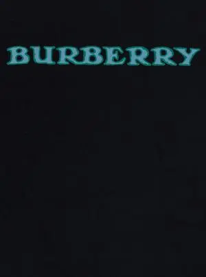 Burberry Ryan' Black Tshirt With Logo On The Front And Maxi Logo On The Back In Cotton For - Multicolor