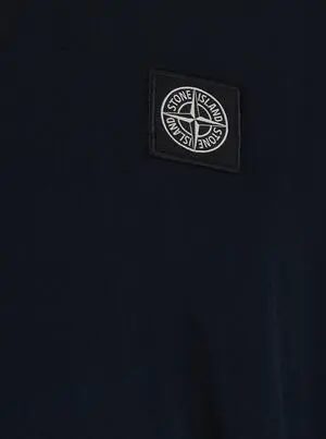 Stone Island Blue Crew Neck T-shirt With Logo Patch On The Front In Cotton For - Multicolor