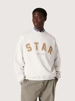 GOLDEN GOOSE Melange Cotton Star Sweatshirt - Gray
