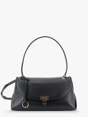 FERRAGAMO Leather Shoulder Bag With Gancini Detail - Multicolor