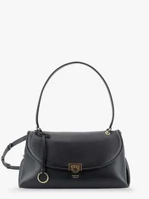 FERRAGAMO Leather Shoulder Bag With Gancini Detail - Multicolor