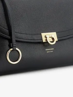 FERRAGAMO Leather Shoulder Bag With Gancini Detail - Multicolor