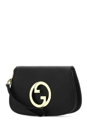 Gucci Leather Blondie Clutch With Gold Tone Hardware