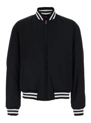 Gucci Black Reversible Jacket With Contrasting Details And Bomber Collar In Tech Fabric For - Multicolor
