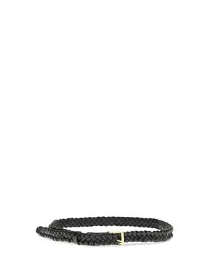 Bottega Veneta Solo Leather Belt - Black