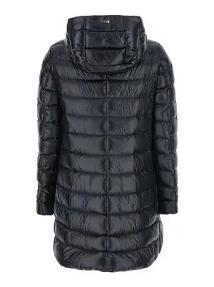 Herno Down Jacket With Fixed Hood And Zip Pockets In Tech Fabric For
