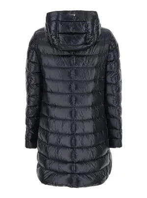 Herno Down Jacket With Fixed Hood And Zip Pockets In Tech Fabric For - Black