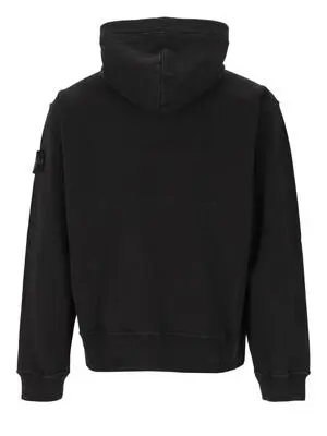 Stone Island Oversized Hooded Sweatshirt - Black