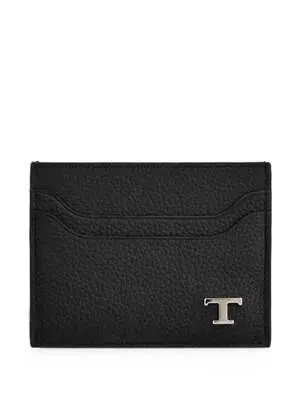 TOD'S Grained Leather Card Holder - Black