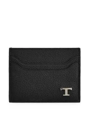 TOD'S Grained Leather Card Holder - Black