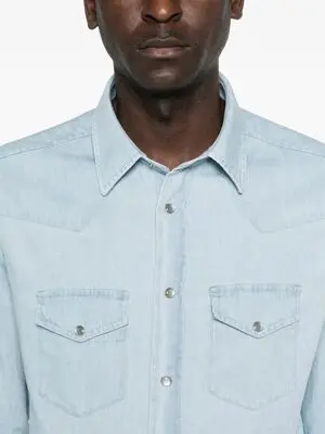TOM FORD Denim Chambray Western Shirt - Blue
