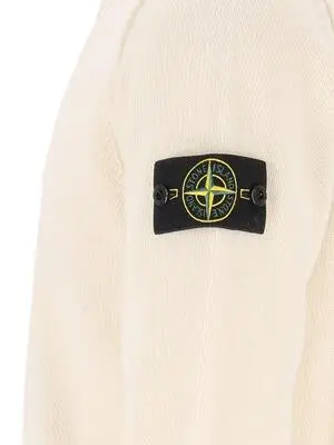 Stone Island Short Zip Sweater - White