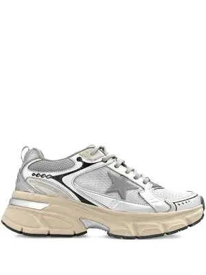 GOLDEN GOOSE Lightstar Laminated Leather And Mesh Sneakers - Gray
