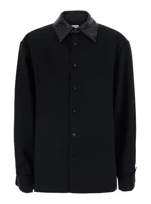 Bottega Veneta Intreccio Collar Wool Shirt - Multicolor