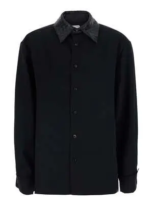 Bottega Veneta Intreccio Collar Wool Shirt - Multicolor