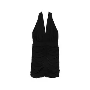 ROTATE BY BIRGER CHRISTENSEN Halterneck Ruched Mini Dress - Black