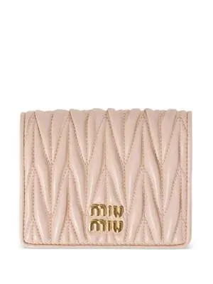 Miu Miu Small Matelassé Nappa Leather Wallet With Snap Closure - Multicolor