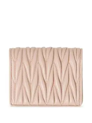 Miu Miu Small Matelassé Nappa Leather Wallet With Snap Closure