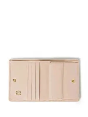 Miu Miu Small Matelassé Nappa Leather Wallet With Snap Closure