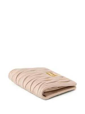 Miu Miu Small Matelassé Nappa Leather Wallet With Snap Closure