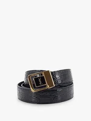 Saint Laurent La 66 Crocodile-embossed Leather Belt - Multicolor