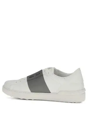 Valentino Garavani Leather Sneakers With Contrast Band - White