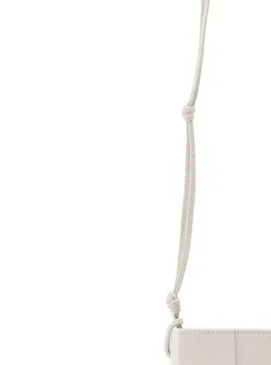 Bottega Veneta Intreccio Nappa Leather Phone Pouch - White