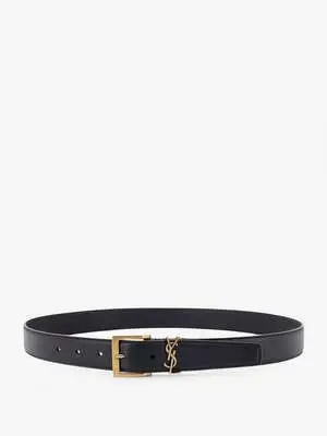 Saint Laurent Saint Laurent Men Cassandre Leather Belt Multicolor