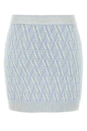 Fendi Embroidered Silk Blend Mini Skirt